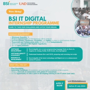 BSI IT DIGITAL INTERNSHIP PROGRAMME BATCH #2 - Program Studi S1 Informatika